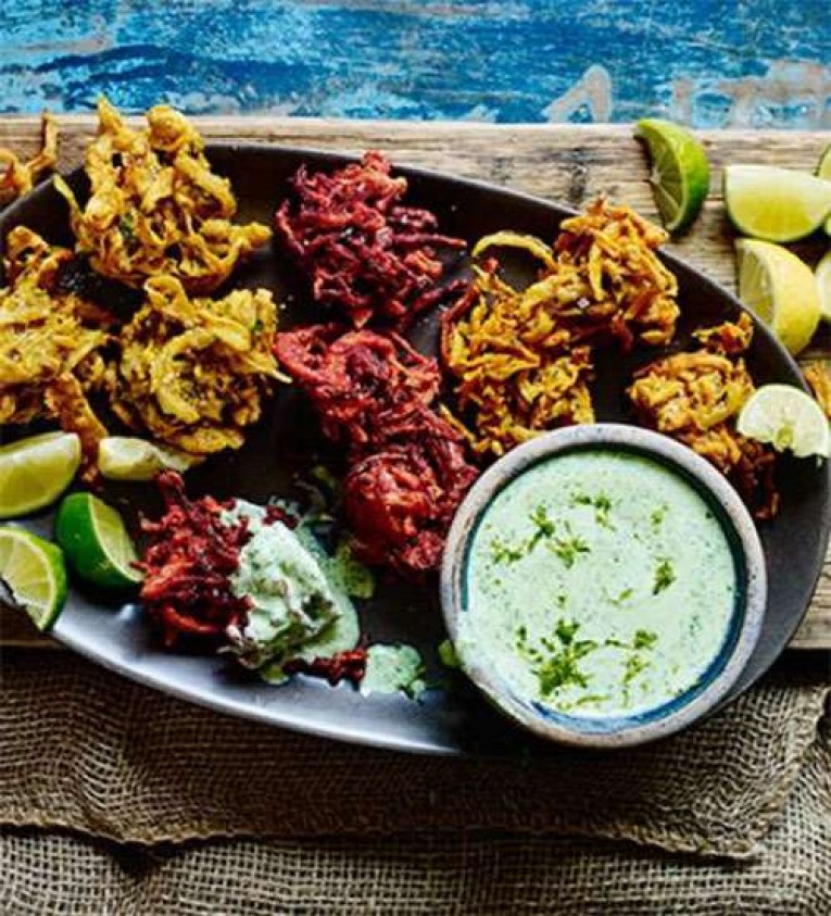 Rainbow Bhajis with Coriander recipe | Cranleigh Magazine